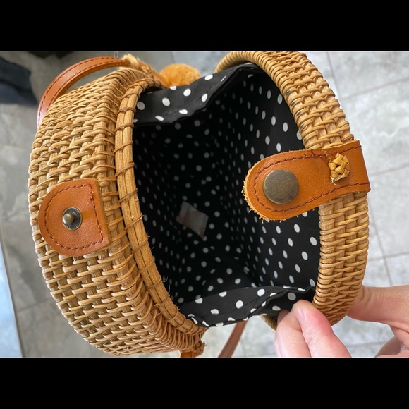 Bags | Woven Rattan Crossbody Purse Nwt | Poshmark